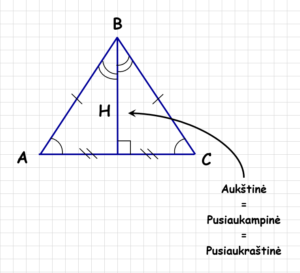 Lygiašonio trikampio plotas - formulė | MatematikosGURU