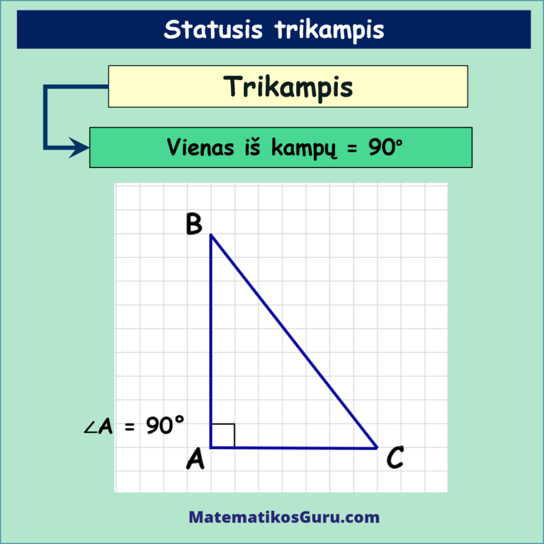 Statusis trikampis - sąvoka, savybės |Matematikos Guru
