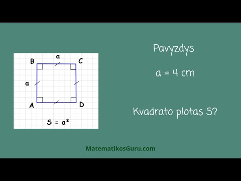 Kvadrato plotas - formulė, skaičiavimai | MatematikosGURU
